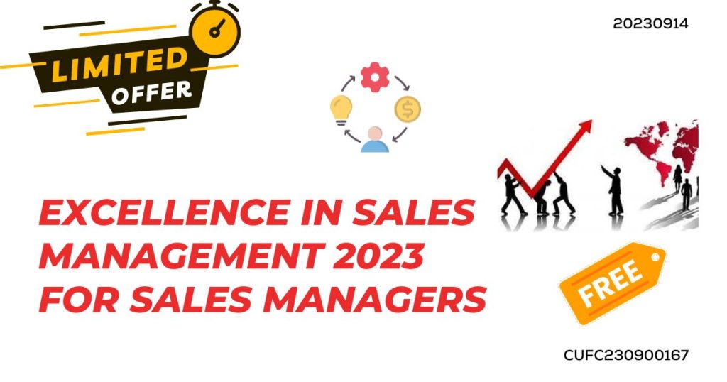 Excellence in Sales Management 2023 for Sales Managers - CIGMA Foundation