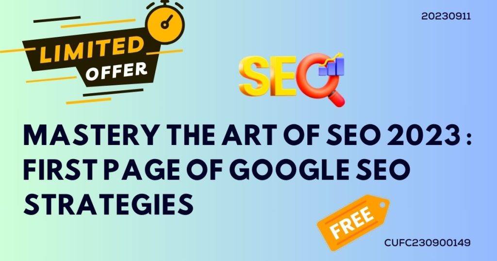 Mastery The Art Of SEO 2023 : First Page of Google SEO Strategies ...