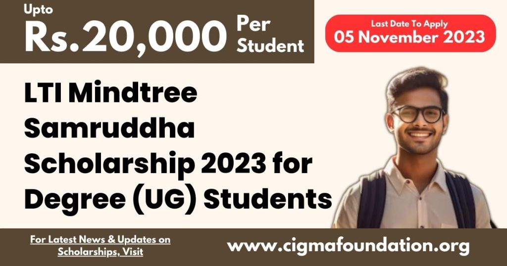 LTI Mindtree Samruddha Scholarship 2023 for Degree (UG) Students : Apply online @Vidyasaarathi ...